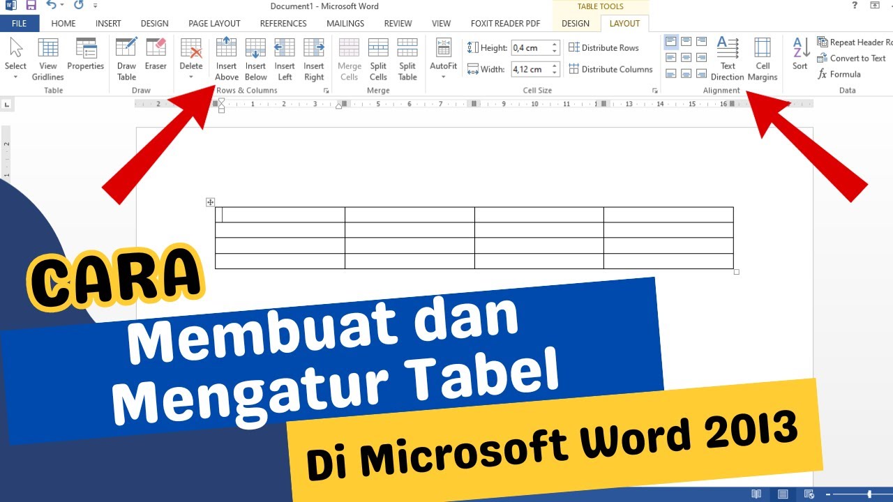 Cara Membuat dan Mengatur Tabel di Microsoft Word 2013 || Tutorial Word Pemula - YouTube