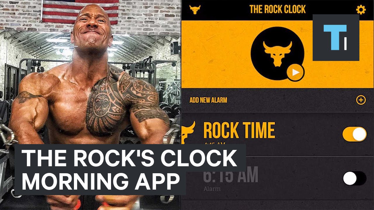 The Rock's clock morning app - YouTube