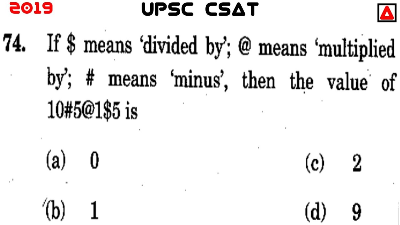 If $ Means ‘Divided By’; @ Means ‘Multiplied By’; # Means ‘Minus’; Then ...