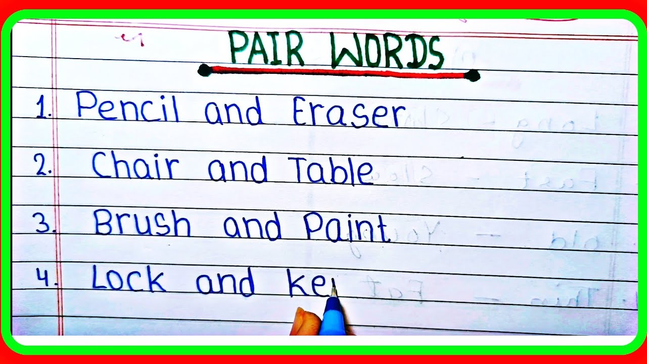 pair words_pair words in English _20 pair words for kids - YouTube