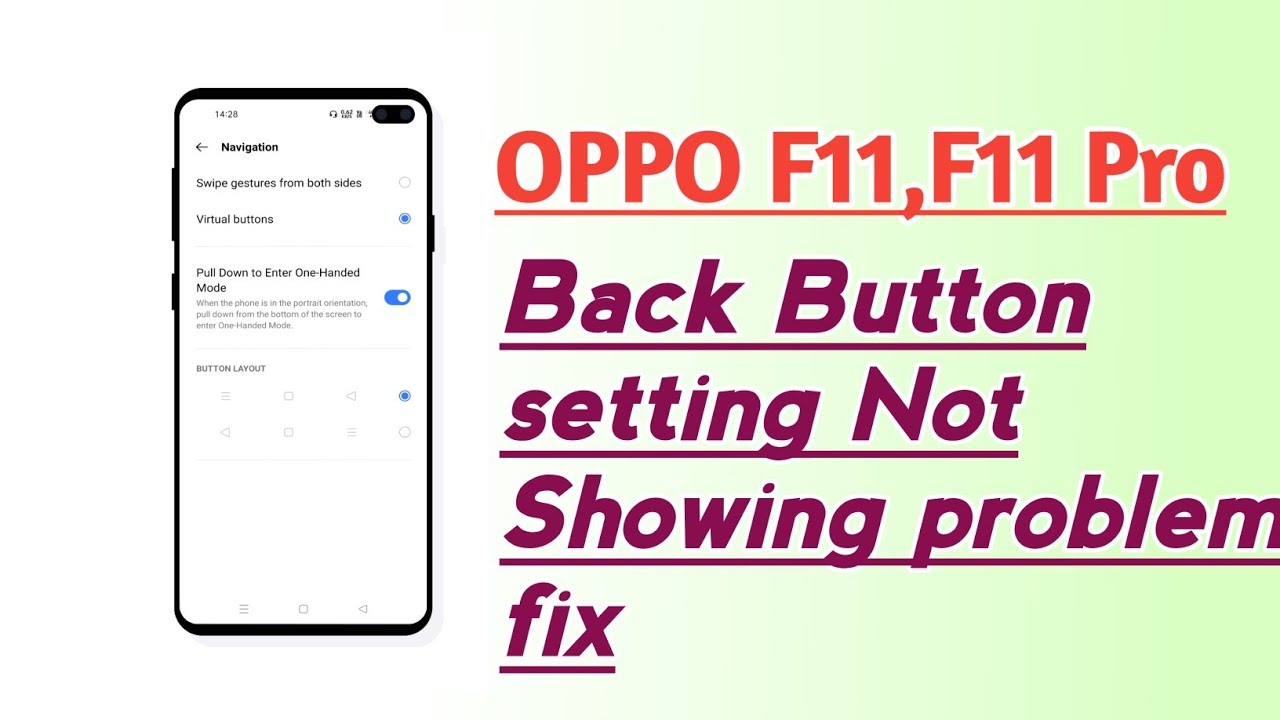 OPPO F11 , F11 Pro Back Button setting Not Showing problem solve - YouTube