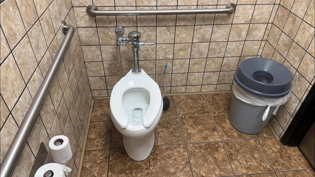 Waffle House Restroom with kohler highcliff ultra. - YouTube