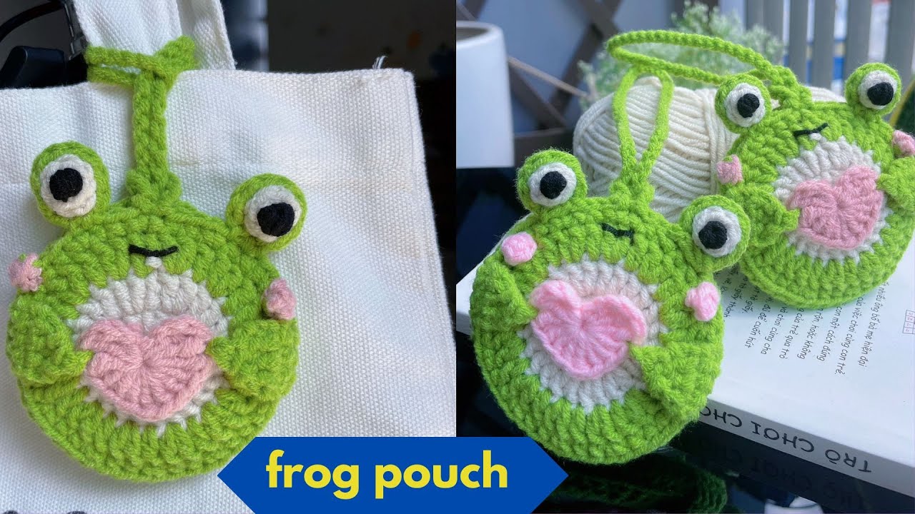 How to crochet frog pouch tutorial | mini frog pouch cute # ...