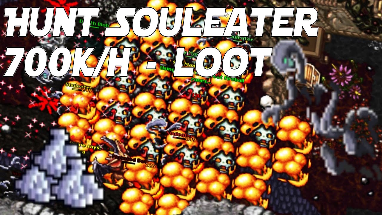 [Tibia] Hunt Souleater - (700k/h +) - [MS/ED 100+] - YouTube