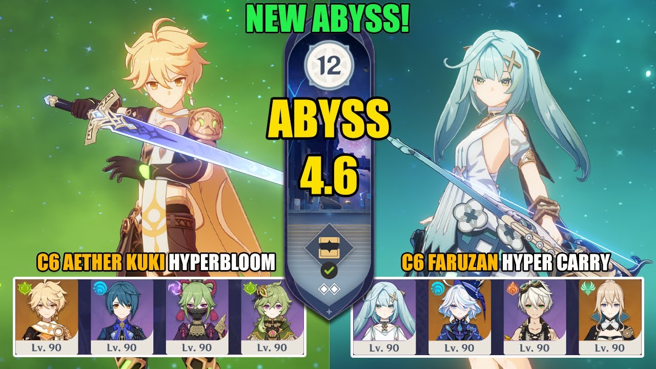 New Spiral Abyss 4.6 - C6 MC Dendro Aether Hyperbloom & C6 Faruzan ...