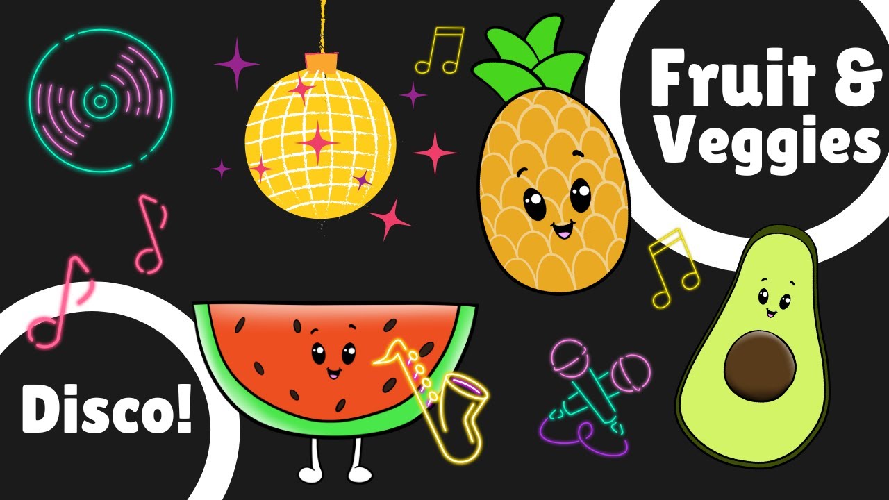 Disco Fruit Party | Dancing Fruit & Veggies | Baby Sensory Video for ...