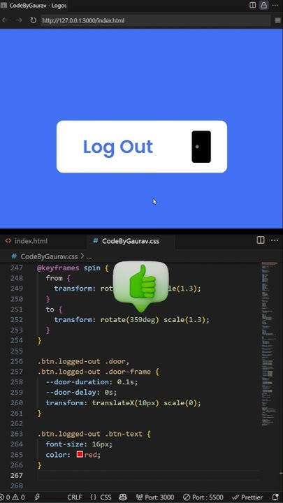 🔐 Animated Logout Button Using HTML & CSS #webdevelopment #coding #animation #shorts - YouTube