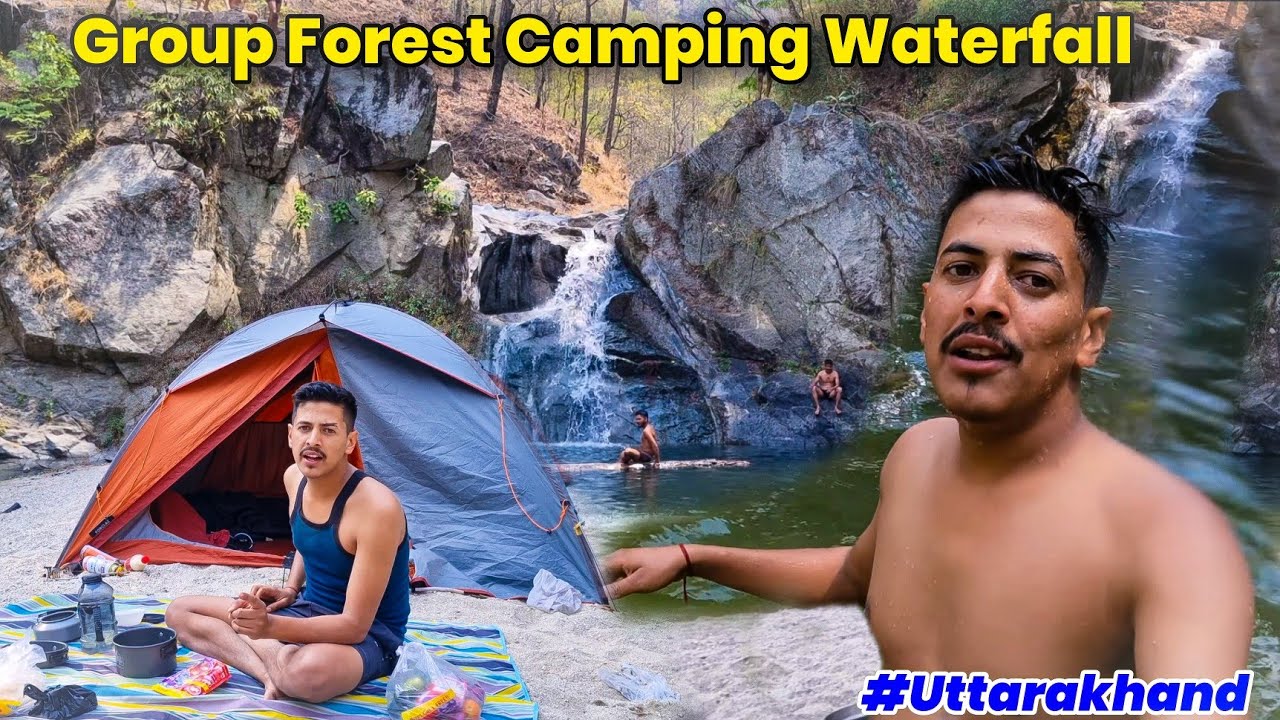 Group Camping Near Hidden Waterfall Of Uttarakhand | Camping In India| Unknown Dreamer - YouTube