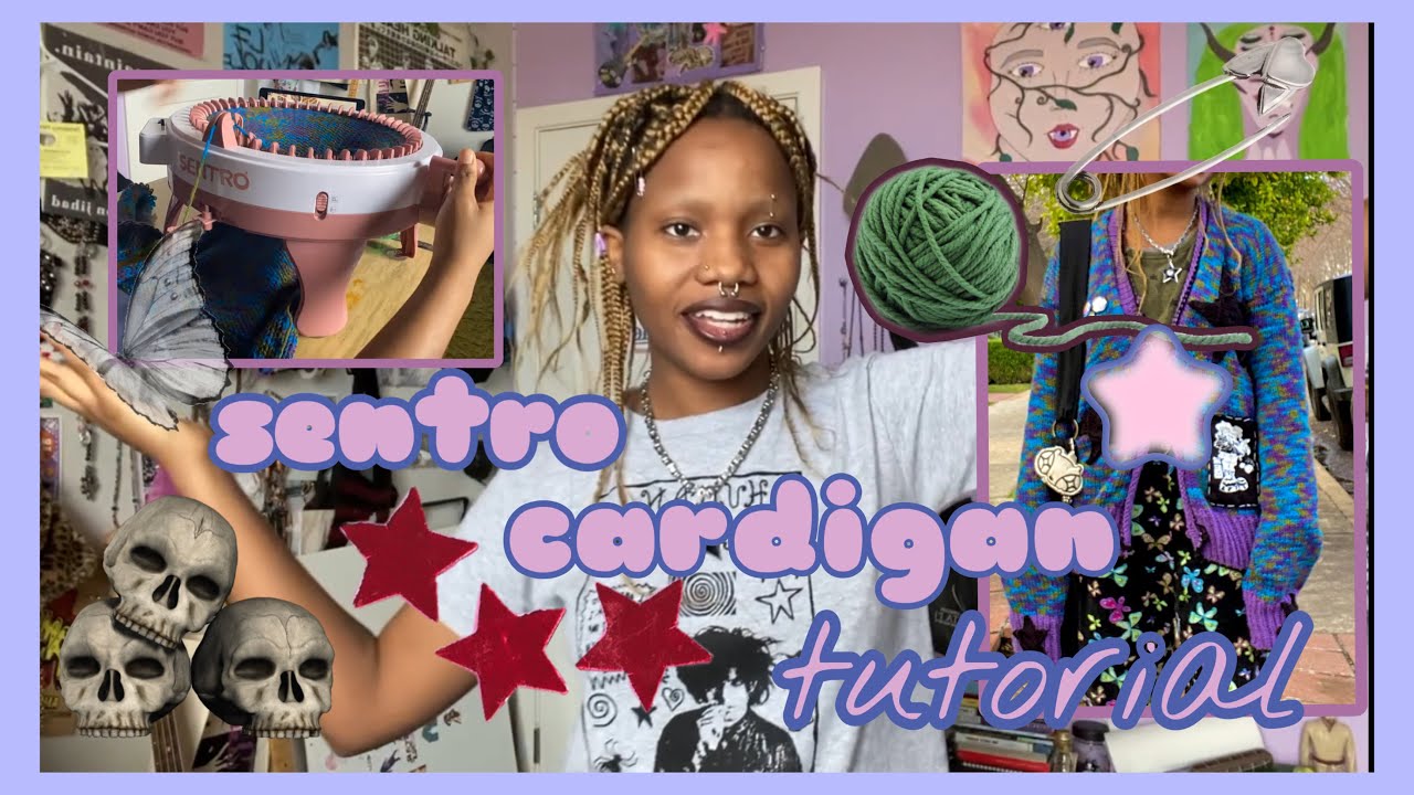 sentro knitting machine cardigan! my first project (process/tutorial ...