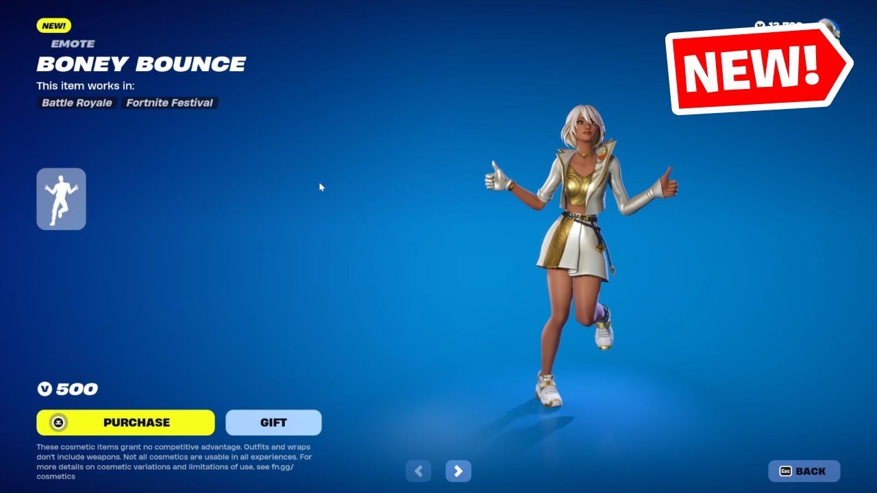 Fortnite NEW Boney Bounce Emote (Icon Series) in Fortnite Item Shop ...
