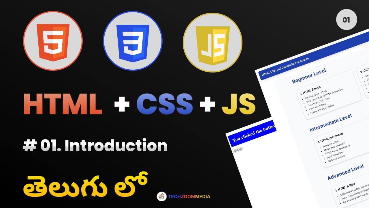 Html Css Javascript Full Course In Telugu Web Development Tutorial 7825
