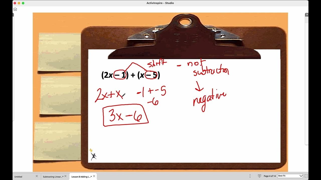 Unit 3a Lesson 8 Adding Linear Expressions - YouTube