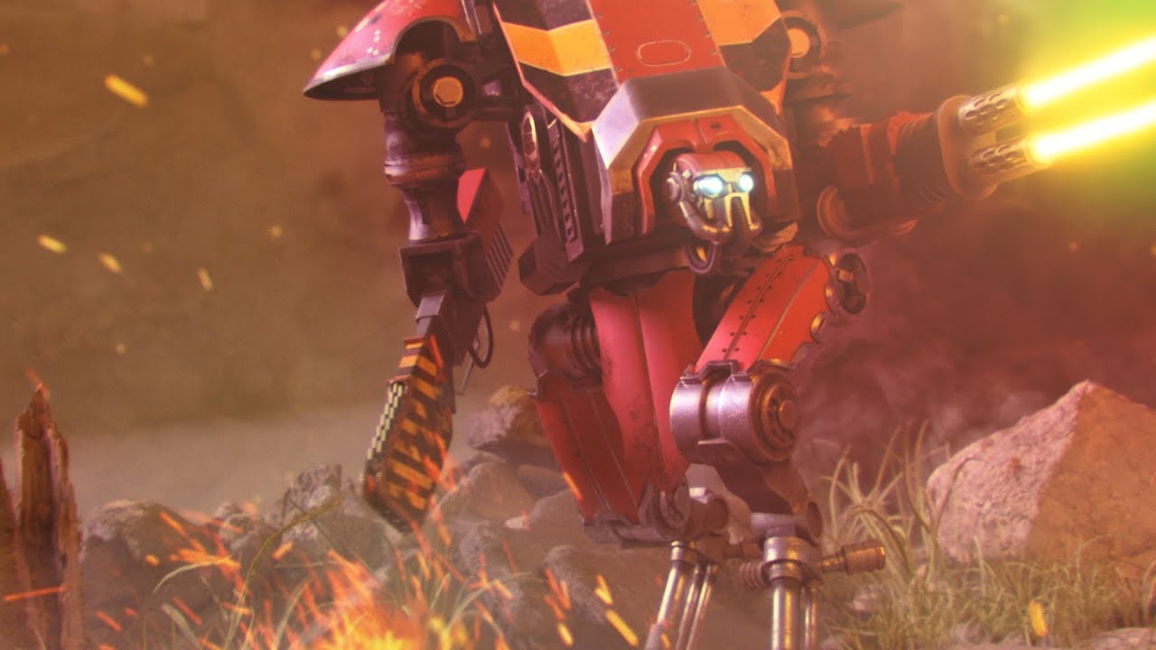 Epic Animated Warhammer 40K Battle: Armiger vs. Ork Deffdread - YouTube