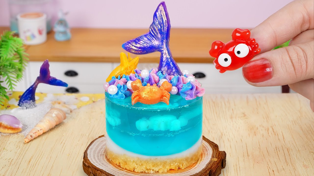 Fresh Miniature Ocean Mermaid Jelly Cake Decorating Idea for Summer 🍉 ...