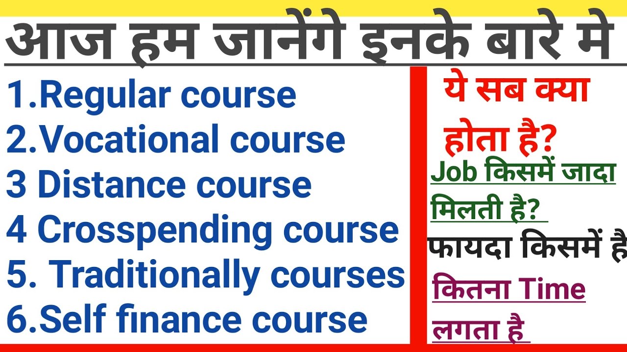 What is Regular course|Distance Education|Crosspending|Self finance ...