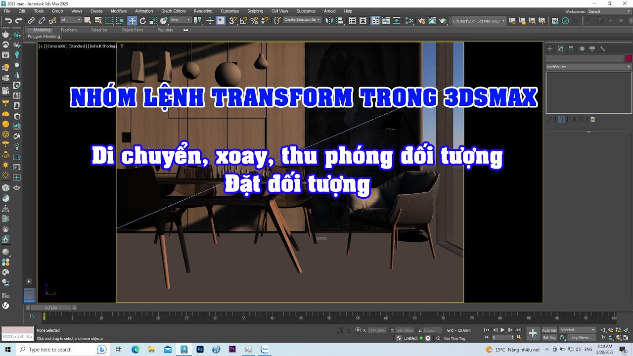 3DS Max Tutorial - SỬ DỤNG NHÓM LỆNH TRANSFORM TOOLBOX GỒM MOVE - ROTATE - SCALE - ĐỐI TƯỢNG ...