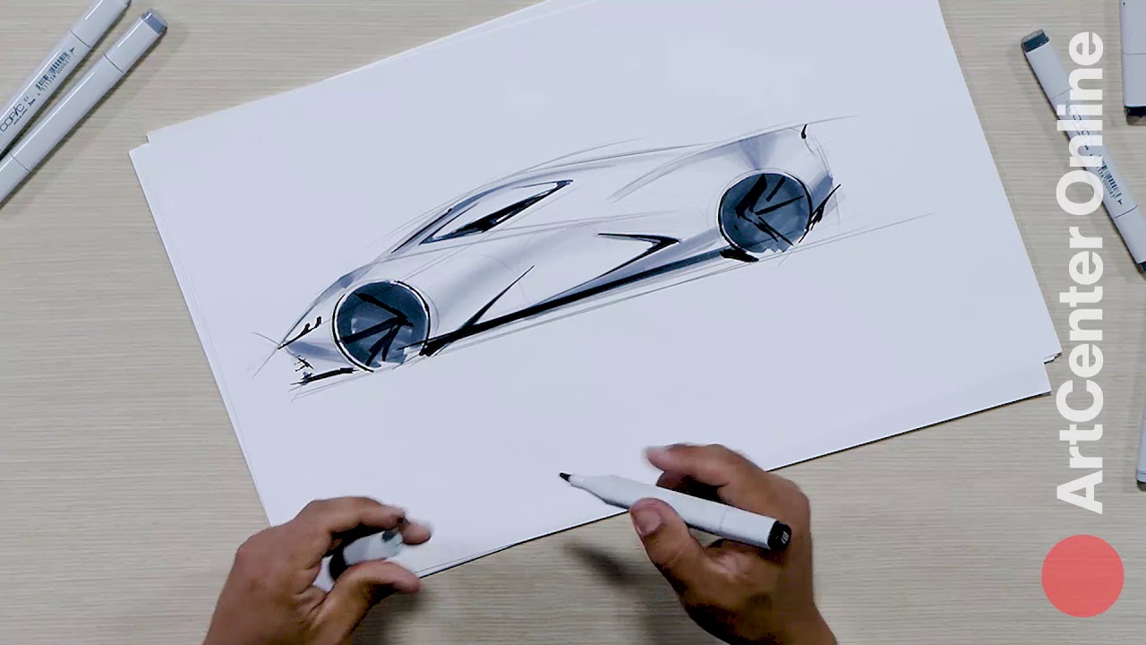 Professional Car Design: Sketching a Super Car (2 of 2) - YouTube