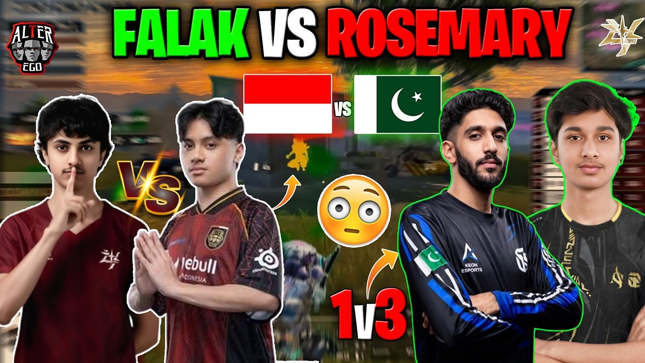 FALAK vs ROSEMARY 😱 INDONESIA vs PAKISTAN | GHOST 1v3 🤯 IQ COVER ...