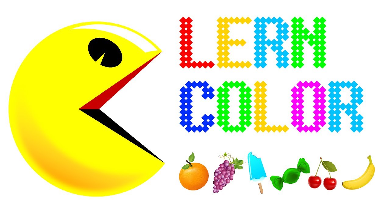 Learn Colors With Pacman For Kids And Toddlers - Funny FRUITS Video For ...
