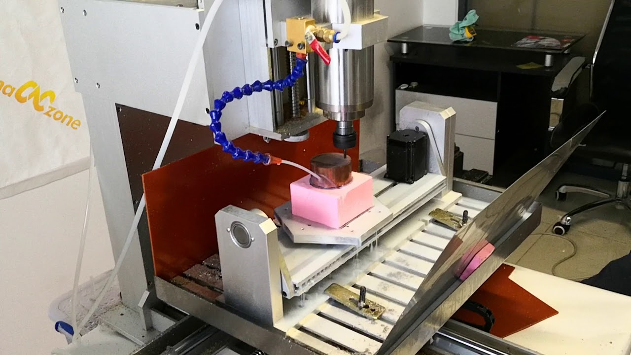 ChinaCNCzone Hobby mini 5 axis CNC milling Machine test on Copper - YouTube