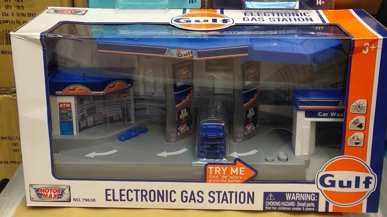 Gulf Gas Station with Mechanic Gulf plus Low Rider Figures - YouTube