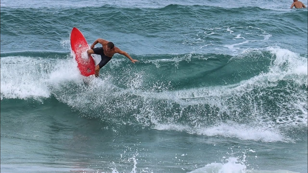 Morning & evening autumn surf session lost 5'4 rnf96 twinfin. - YouTube