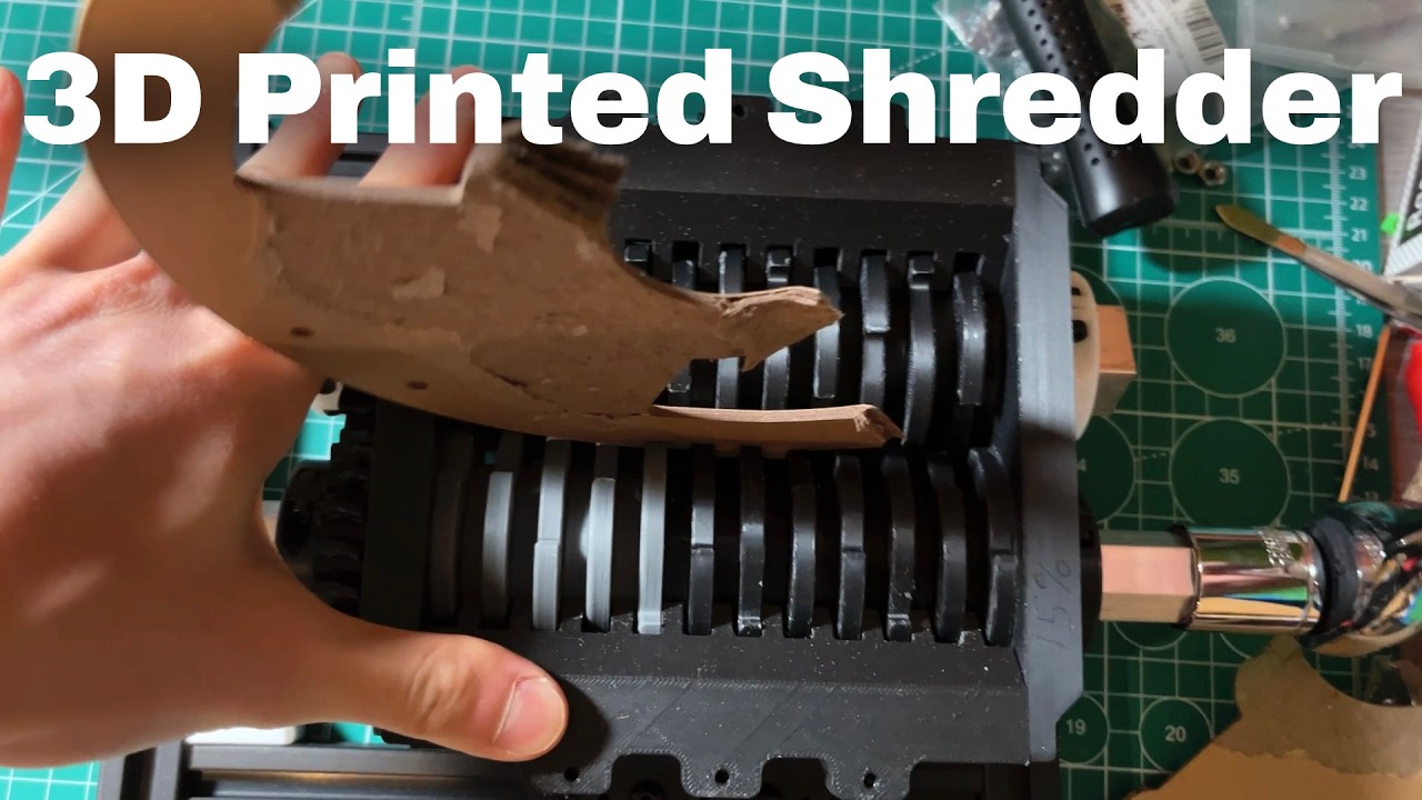 3D Printed Shredder Tries to Shred Cardboard - YouTube