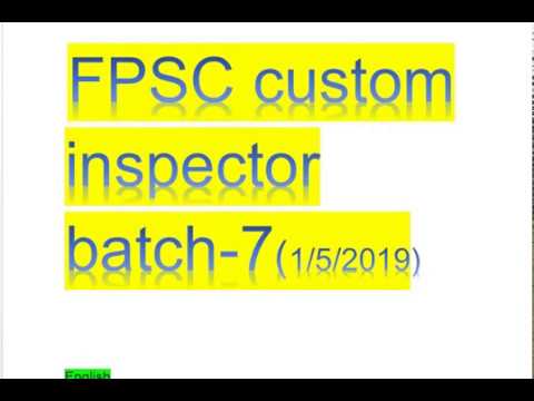 FPSC custom inspector may 2019 solved paper - YouTube