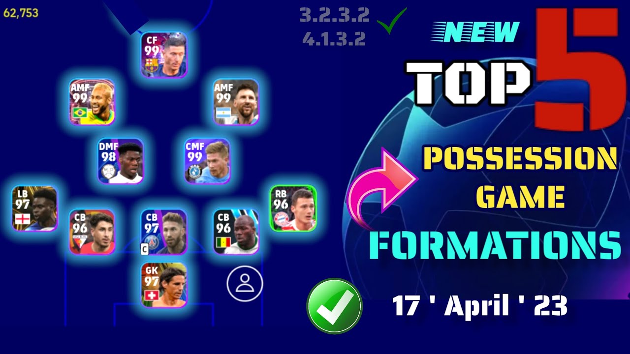 Top 5 Possession Game Best Formations In Efootball 2023 Mobile