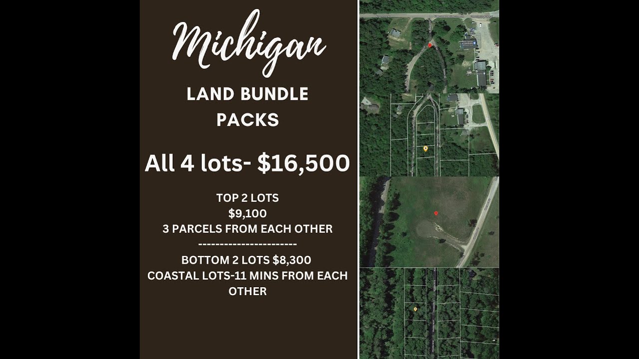 MICHIGAN LAND BUNDLE PACKS- GOLF RESORT, PRIVATE BEACH/DOCK ACCESS TO ...