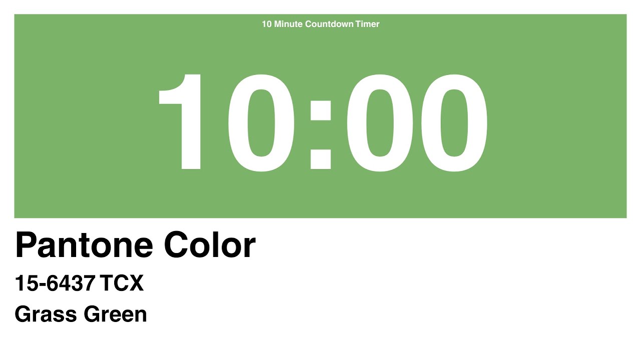 10 Minute Countdown Timer With Pantone Color - YouTube