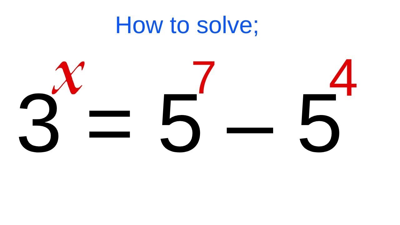 A Beautiful Exponential Equation Solved In A Lovely Way. - YouTube