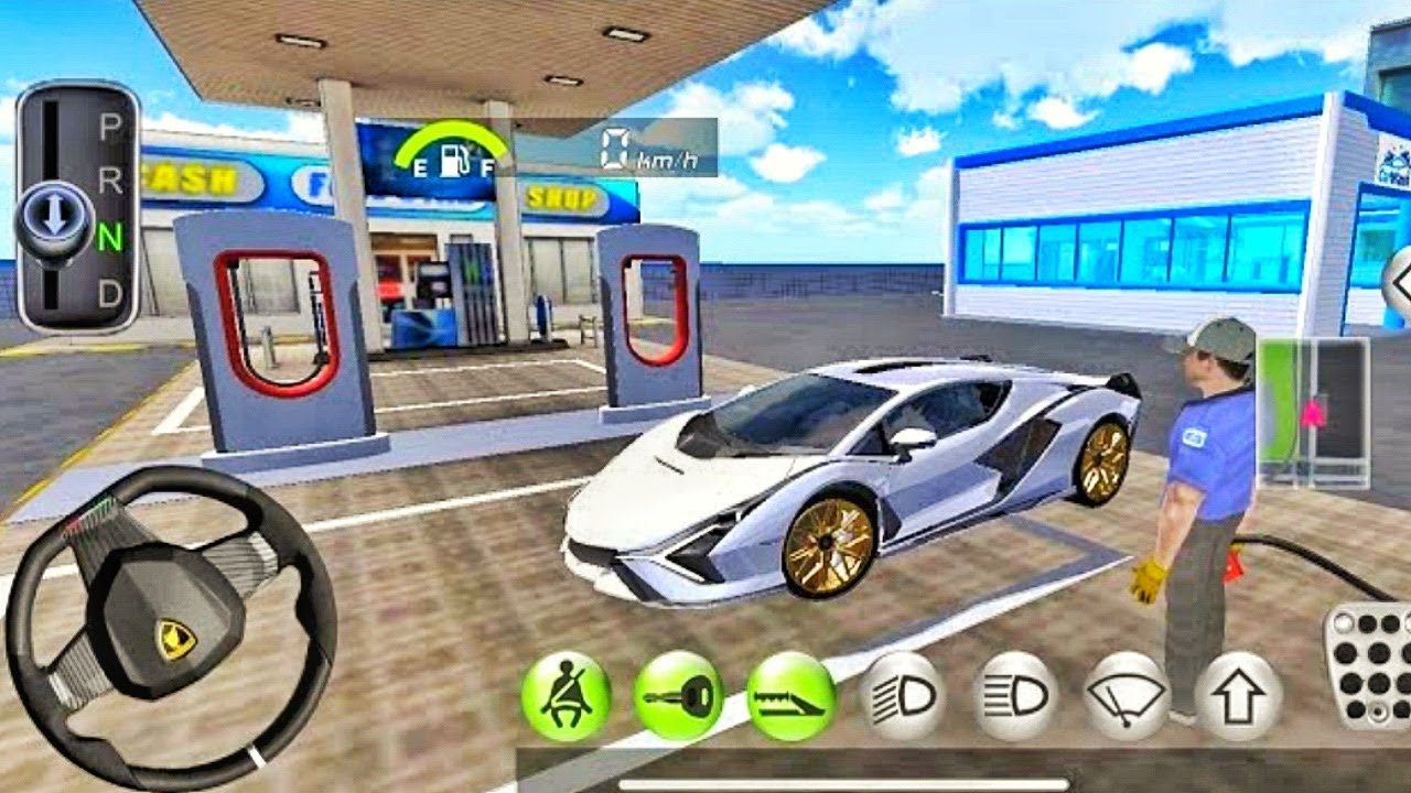 3D Driving Class Simulator || Funny Police Officer Refueling His Super ...