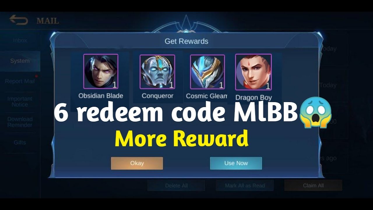 6 REDEEM CODE SKIN LEGEND AND EPIC MLBB😱 - YouTube