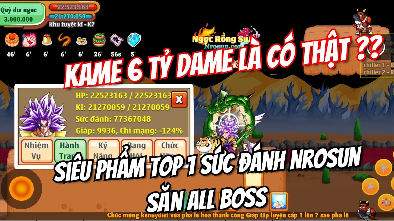 Nro Sun | Top 1 Sever Trùm Trái Đất Sức Đánh 77 Triệu Săn Boss Cực ...
