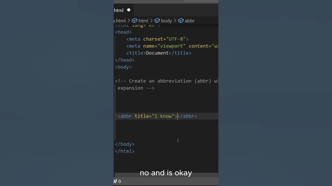 How To Write Abbreviations In Html 5 Codingtutorial Coding Html5 Programming Webdevelopment