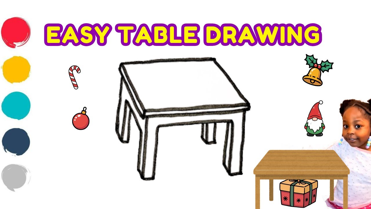 How to Draw a Table Step by Step | Very Easy Table Drawing for Kids # ...