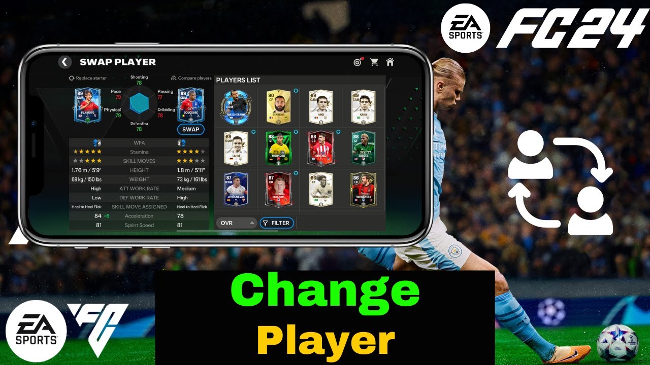 How To Change/Replace Players in FC Mobile 24 | Switch Players in FC ...