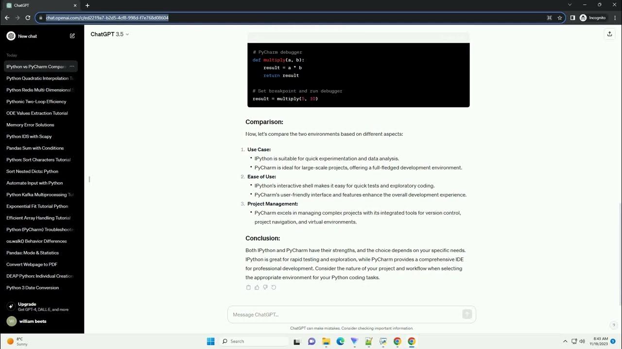 Codes in Ipython vs Pycharm - YouTube