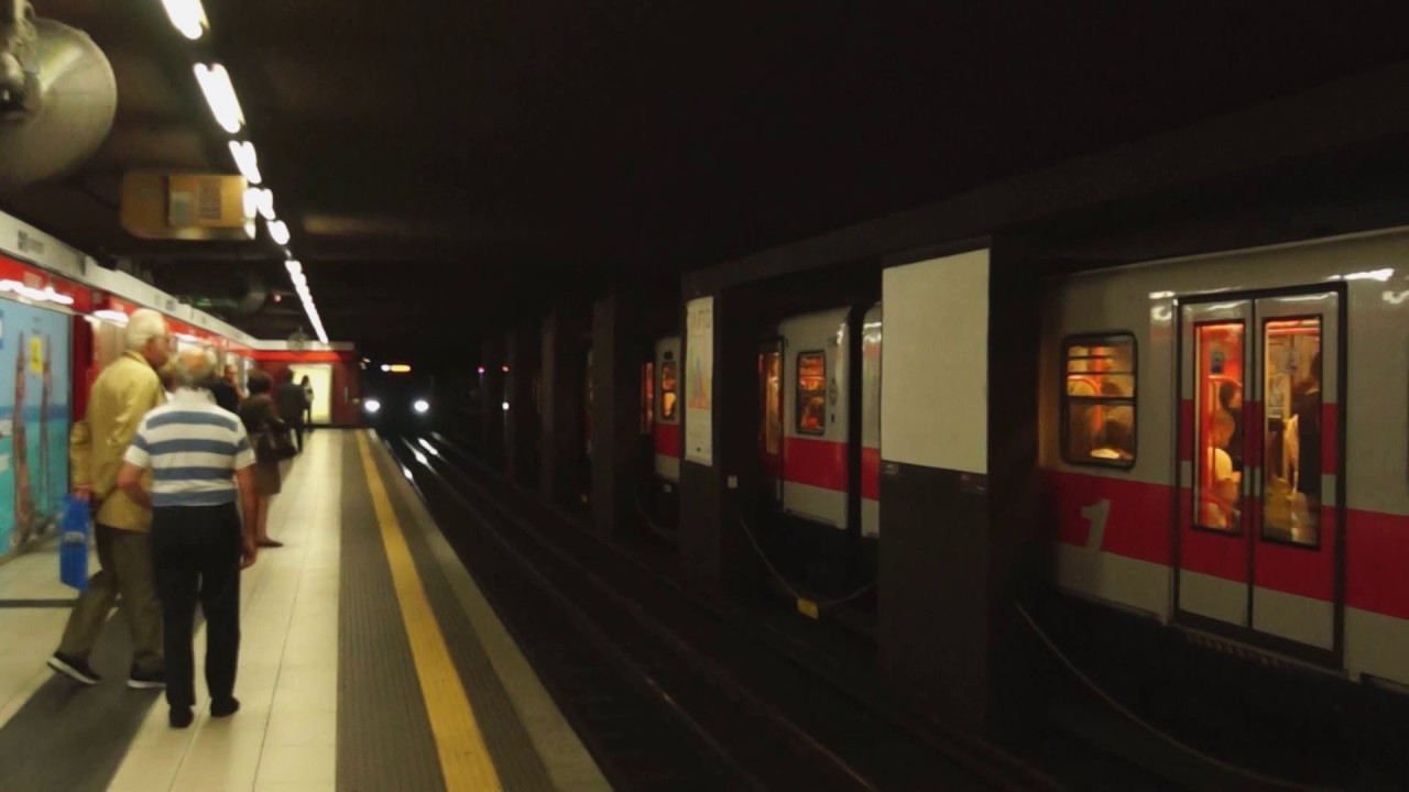 ATM Milan Metro Line 1 trains at Duomo - YouTube
