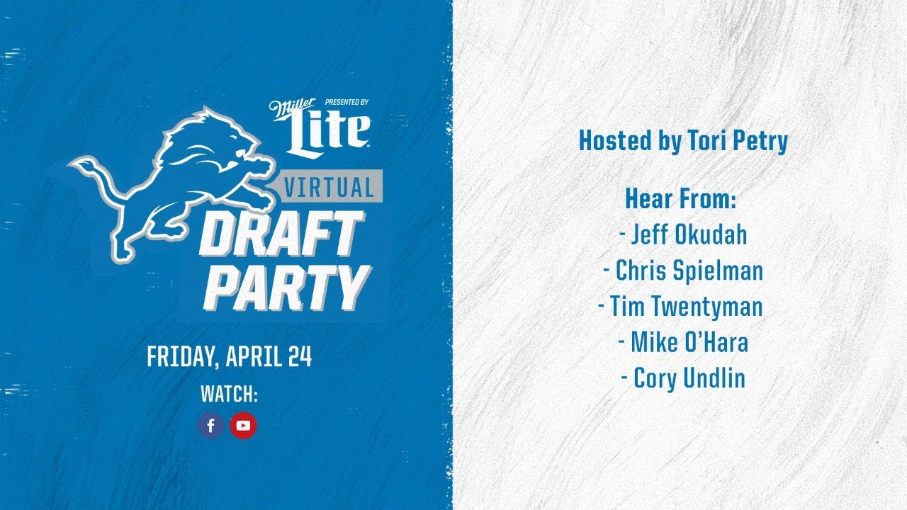 2020 Detroit Lions Virtual Draft Party | Day 2 - YouTube