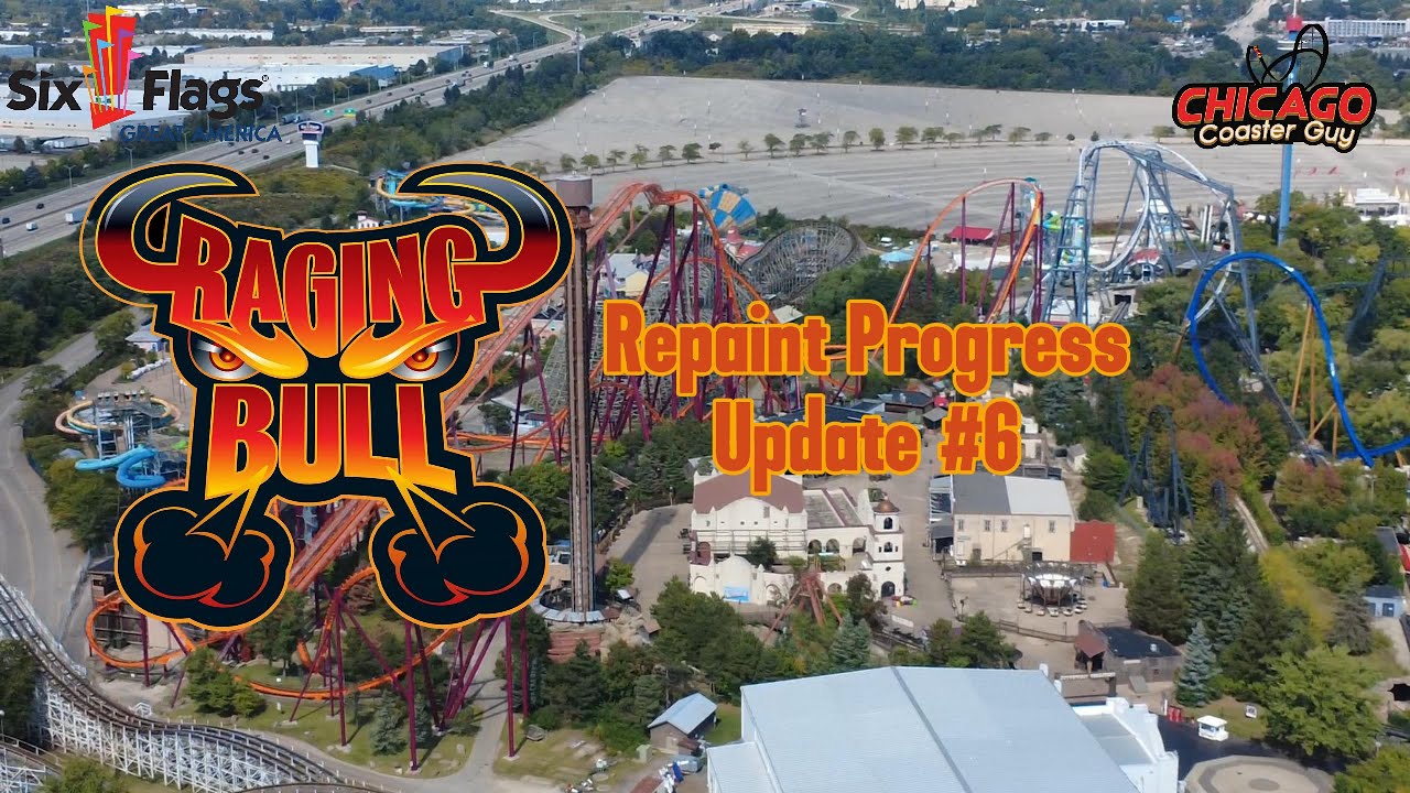 Six Flags Great America Raging Bull Repaint Update #6 - YouTube