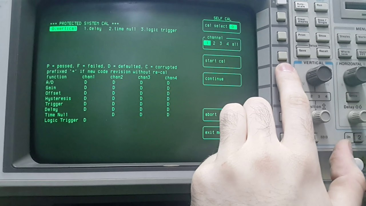 Replacing the backup battery and self-calibration of HP 54542A ...
