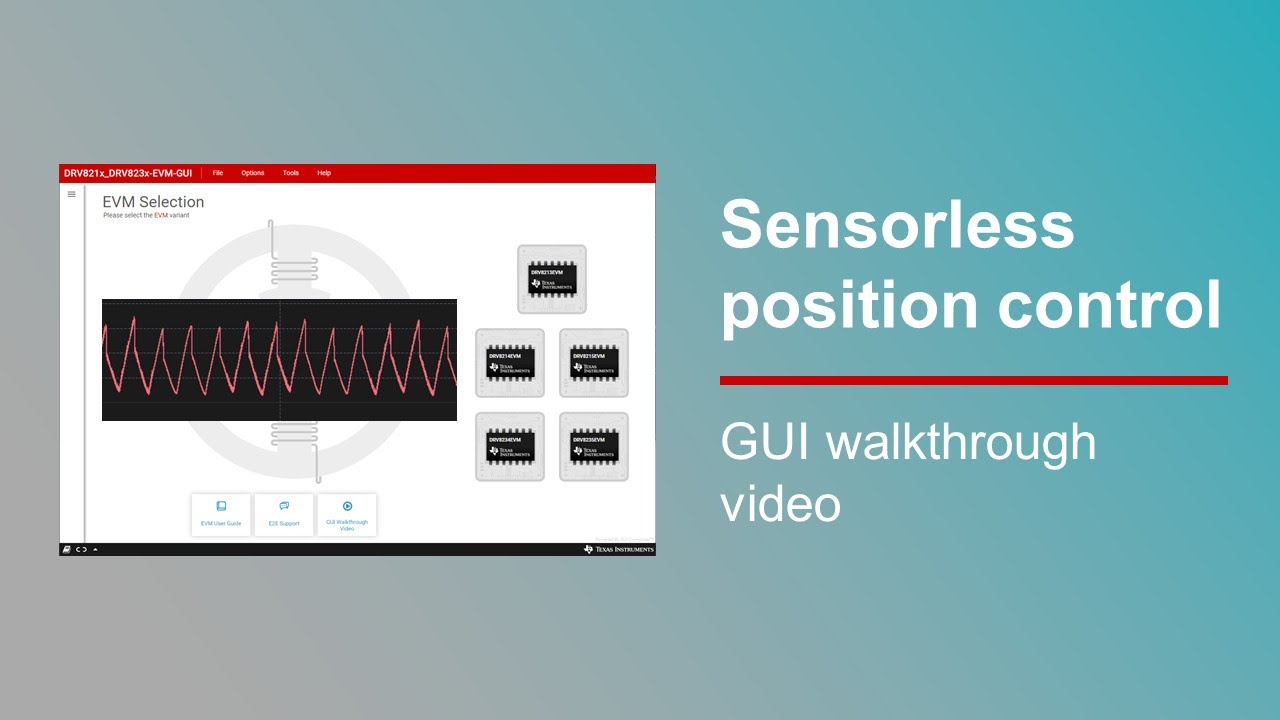 GUI demo using ripple counting for the DRV8214/34/15/35 EVMs - YouTube