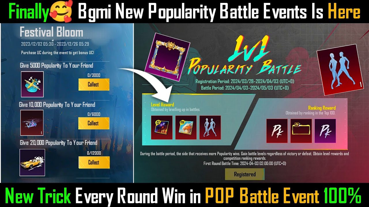 😍Get Free Popularity In Bgmi | Bgmi New Popularity Battle Events Is ...