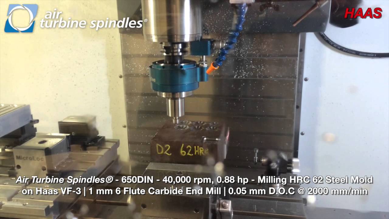 Steel Milling at 2000 mm/min on Haas VF-3 by Air Turbine Spindles ...