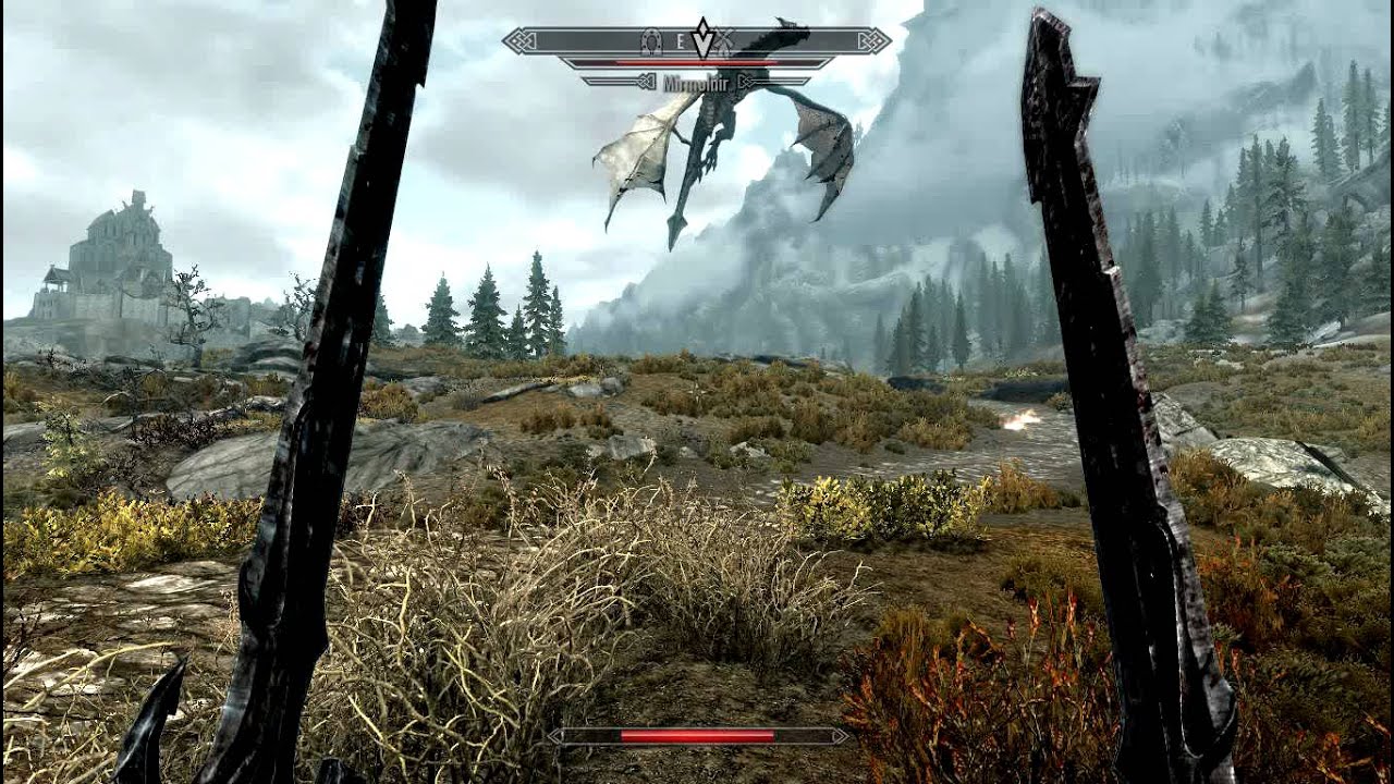 Skyrim-Epic dragon fight - YouTube