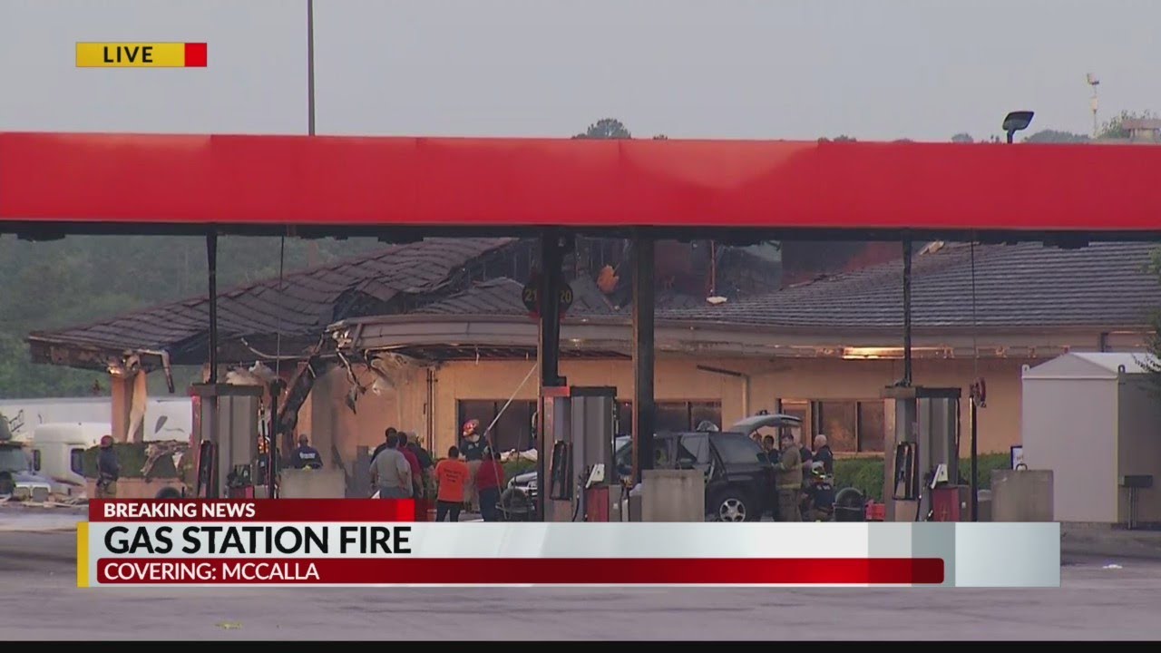 Fire contained at Flying J travel center - YouTube