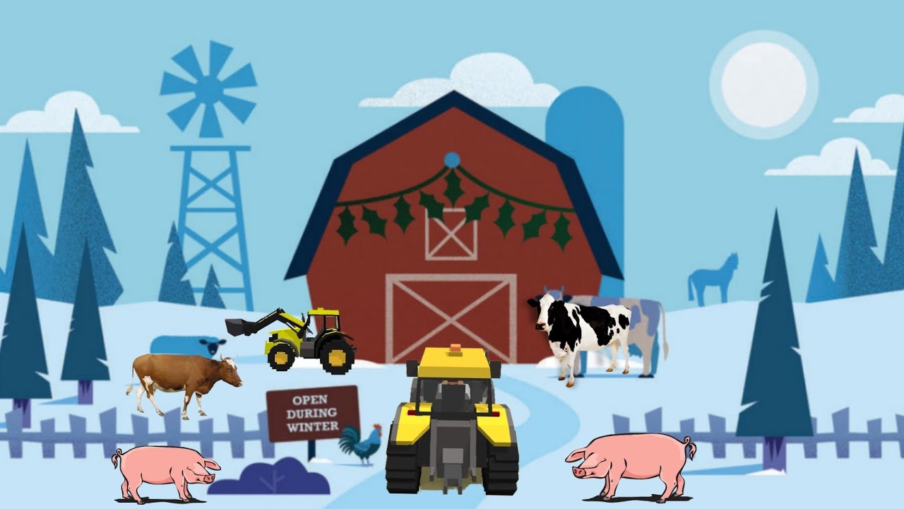 Blocky Farm & Racing Tractor Simulator - Winter has arrived we shelter ...