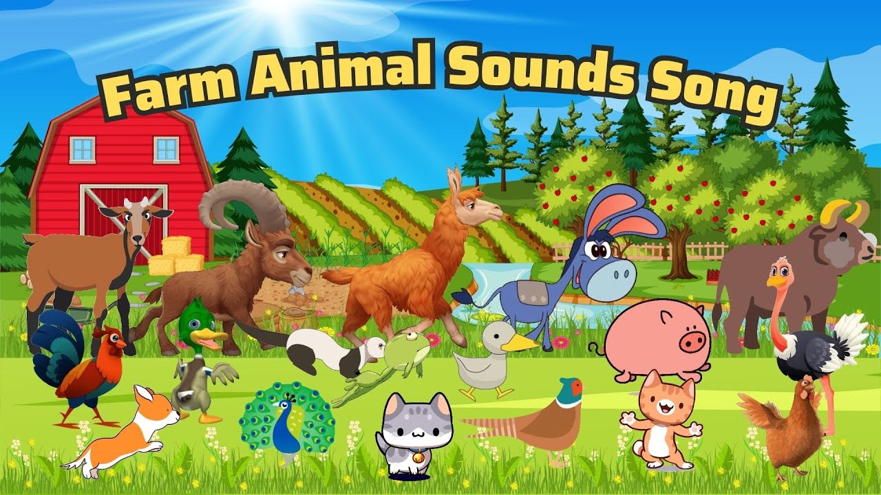 🎵 Farm Animal Sounds Song | 24 Animals Fun Animal Sound Song for Kids 🐮 ...